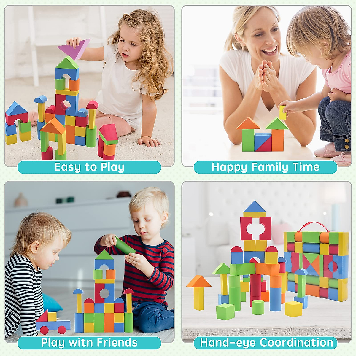 Grarg Foam Bath Blocks Toys for Toddlers 3-5,Non-Toxic & BPA Free Soft Stacking Baby Building Blocks Toys Gift for 3 4 5 Years Old Girls Boys Educational(38 PCS)