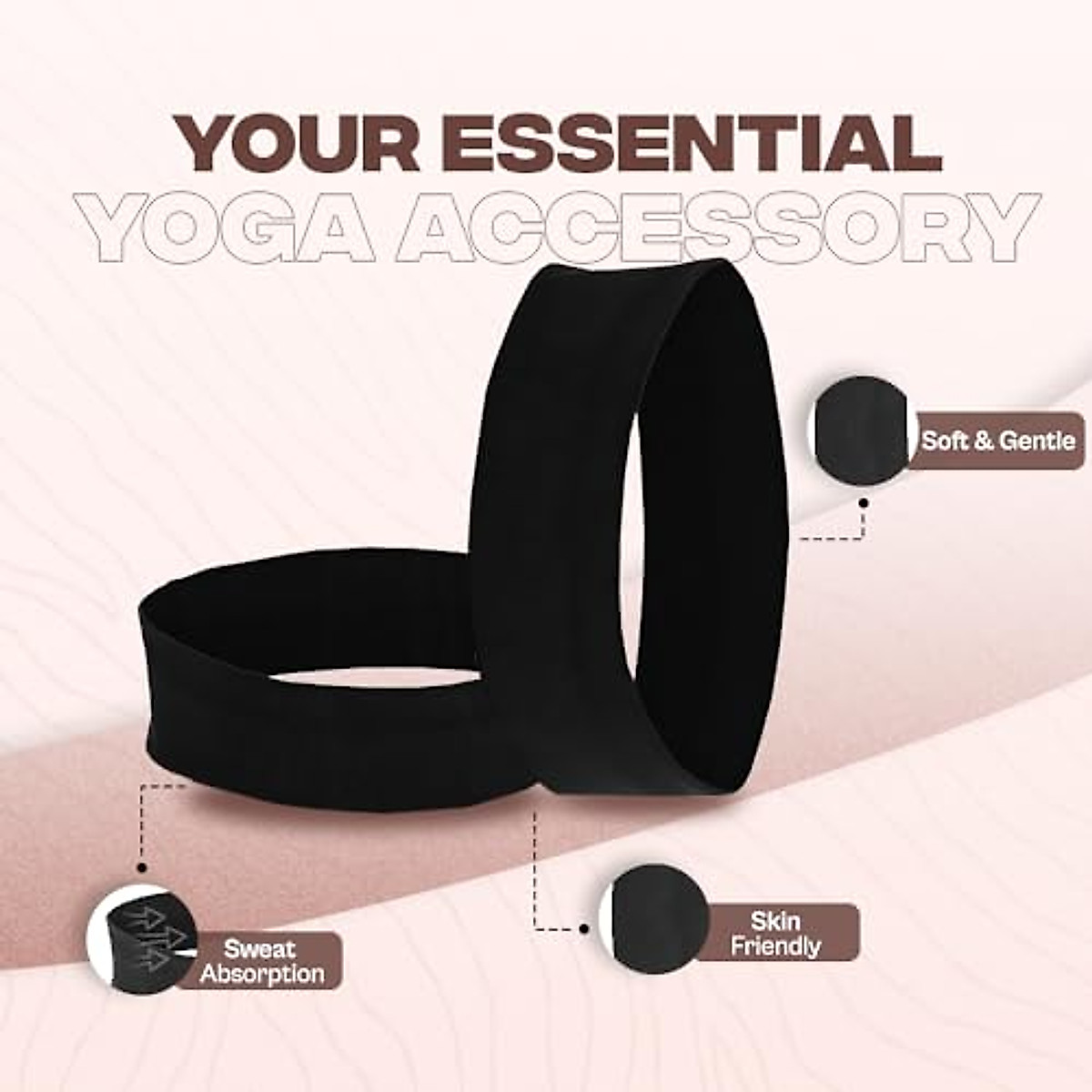 Stretchy Headbands - Yoga Headband - Sports Headbands - 2-Inch Wide Black Headband - 20 Pack Cotton Headbands by CoverYourHair