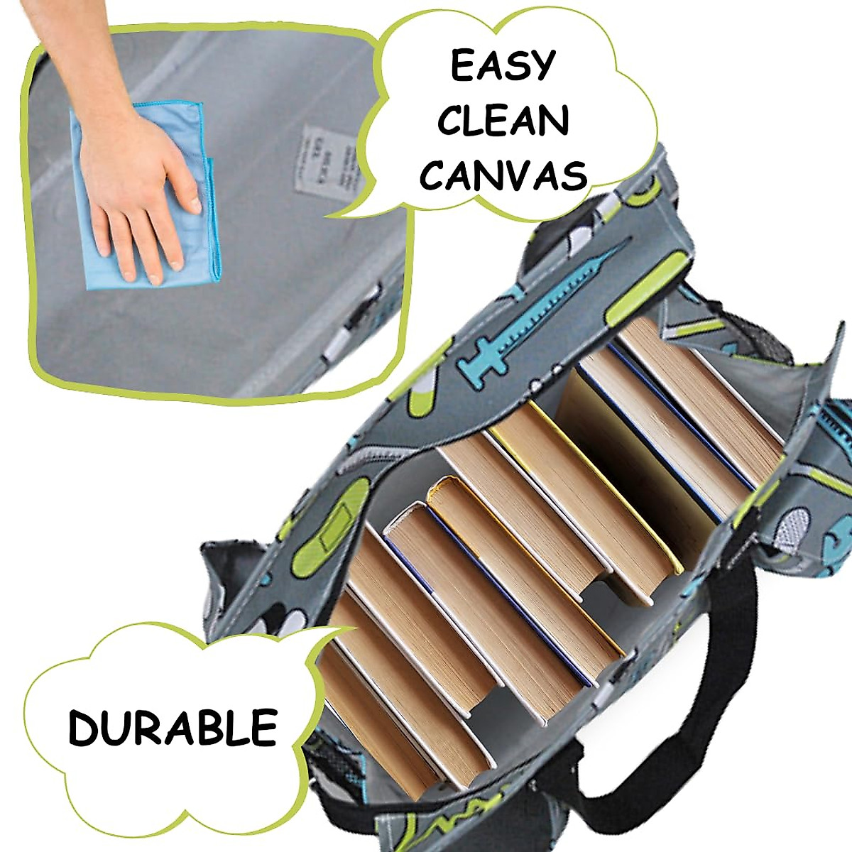 NGIL Zip-Top Tote Bag with Exterior Pockets for Working Women, Nurses, and Moms, Design in USA (Nurse Black)