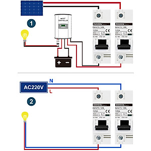 DIHOOL Miniature Circuit Breaker 120 Amp dc solar disconnect switch 12-240V for PV Solar, UPS, RV Battery, DIN Rail Mount, Overload Protection, AC DC universal