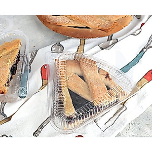 MT Products Hinged Medium Shallow Plastic Pie/Cheesecake/Cake Slice Container for 9 inch Pies Pack of 20