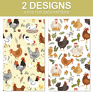 JarThenaAMCS 8 Sheet Farm Animal Wrapping Paper -Not Roll- Chicken Gift Wrap Paper Folded Flat Art Paper for DIY Crafts Baby Shower Birthday Party Supplies, 19.7 x 27.6 Inch