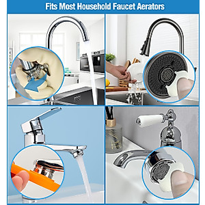 3-in-1 304 Stainless Steel Aerator Key & Faucet Aerator Removal Tool Set – Fits M20, M22, M24, M28, Cache Aerators (M21.5, M24, Junior, Regular) & Adjustable for Female Threads (16–34mm)