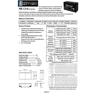 Mighty Max Battery 6V 12AH F2 Battery Replacement for DURA6-12F - 10 Pack