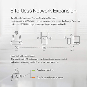 TP-Link N300 WiFi Extender(RE105), WiFi Extenders Signal Booster for Home, Single Band WiFi Range Extender, Internet Booster, Supports Access Point, Wall Plug Design, 2.4Ghz only (Renewed)