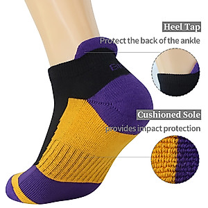 BIOAUM Womens Running Socks Low Cut-6 Pairs Cotton Cushioned Athletic Socks with Tab Arch Support