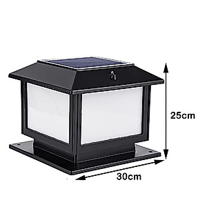 Solar Post Cap Lights Outdoor Aluminum LED Courtyard Villa Gate Pillar Lamp Household Gate Post Wall Lamp, Modern Simplicity Waterproof IP54 Patio Lamp Perfect For Home, Garden, Backyard, [Energy Clas