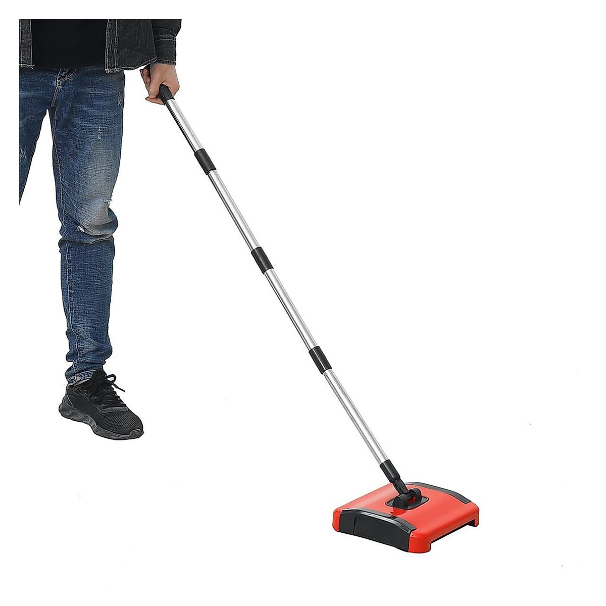 JUSTJUNMIN Handhold Carpet Floor Sweeper Cleaner Push Automatic Broom Home Office Carpet Rugs Scraps Paper Cleaning with Brush Hand Push Sweeper