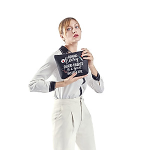 ZJXHPO Nurse Educator Survival Kit Behind Every Good Nurse Is A Great Instructor Makeup Bag With Zipper Nurse Teacher Appreciation Gift (BL Nurse Instructor)