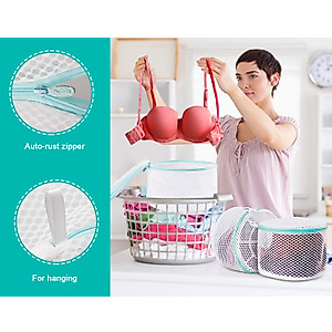 Plusmart Large Mesh Lingerie Bags for Laundry, Bra Washing Bag for Washing Machine/Washer, D to E Cup,3 Pack White