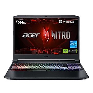 acer Nitro AN515 Gaming Laptop Six Core Intel i5-11400H up to 4.5Ghz 16GB 512GB SSD 15.6in Full HD HDMI Multi-Color RGB Backlit Keyboard NVIDIA GeForce RTX 3050 Win 11 (AN515-57- Renewed)