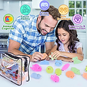 100 Pcs Mochi Squishy Toys for Party Favors for Kids Goodie Bags Stuffers, Squishies Mini Stress Relief Toys Glowing in The Dark for Christmas Party Favors Classroom Prizes Birthday Gifts for Kids