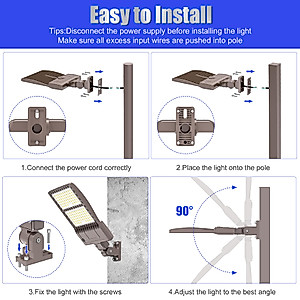 BBESTLED 480V 400W LED Parking lot Light with Dusk to Dawn Photocell, Arm Mount 56000LM IP65 5000K 277-480VAC Input, UL&DLC 400 Watt LED Flood Light, Parking LED Lights Commercial Pole Street Outdoor