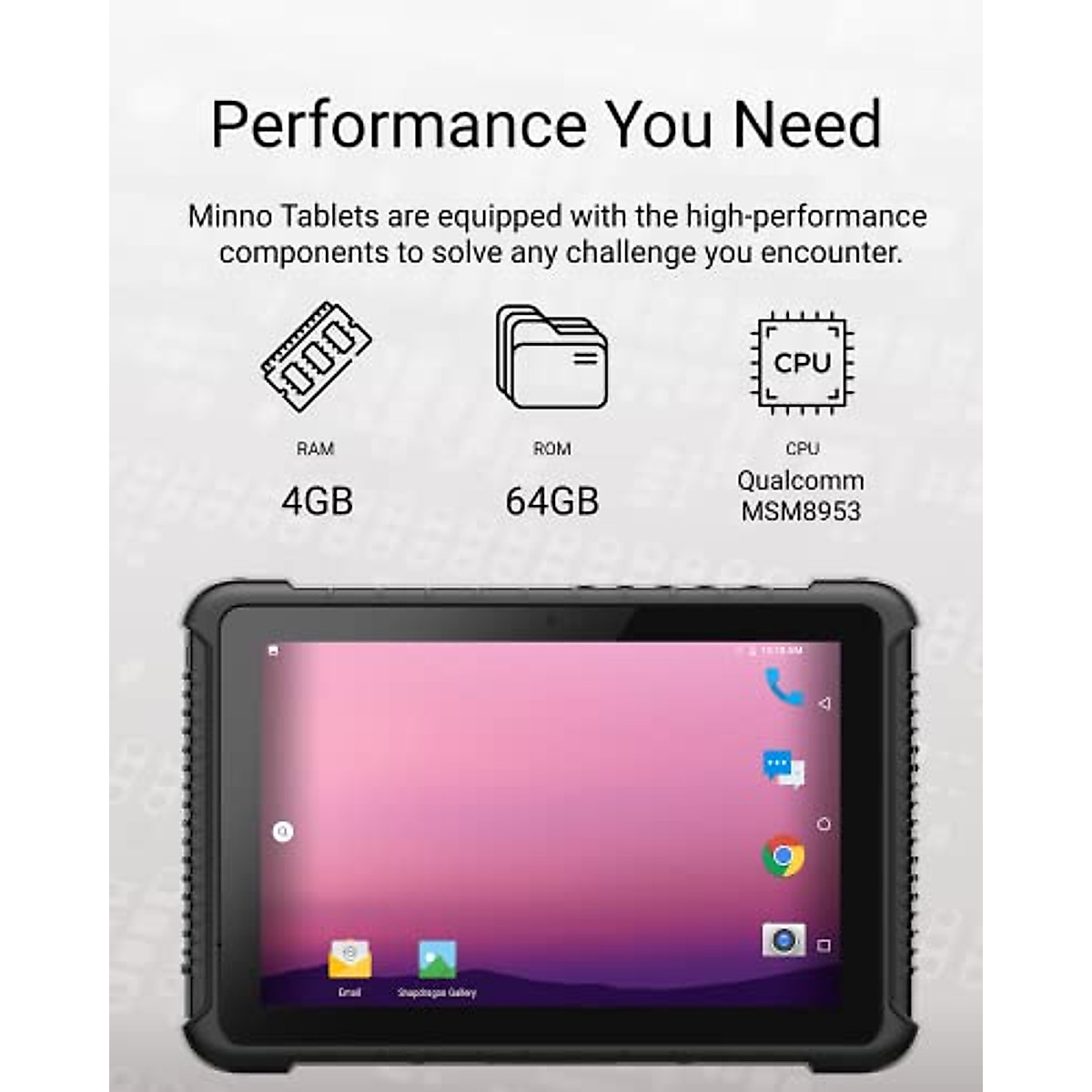 Minno Resilient Rugged Android Tablet | No Scanner (10 Inch) — 🛍️ The ...