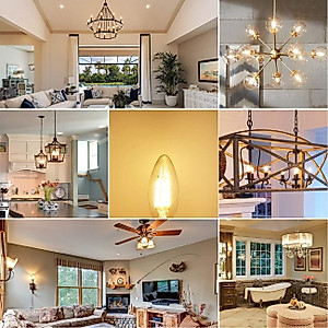 ANWIO B11 LED Filament Bulb E12 Candelabra Medium Base 2700K Warm White, 5.5W(60W Equivalent) 500 Lumens Non-Dimmable Decorative Candle Light Bulb, Pack of 6