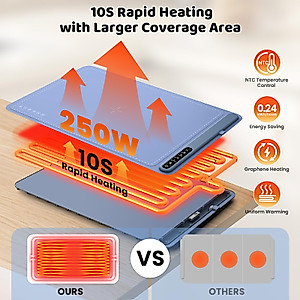 Food Warming Mat Electric Warming Tray Silicone with Full Surface Heating 4 Temperature Timming Settings and Child-Lock, Foldable Portable Food Warmers for Parties Buffet Gatherings Countertop