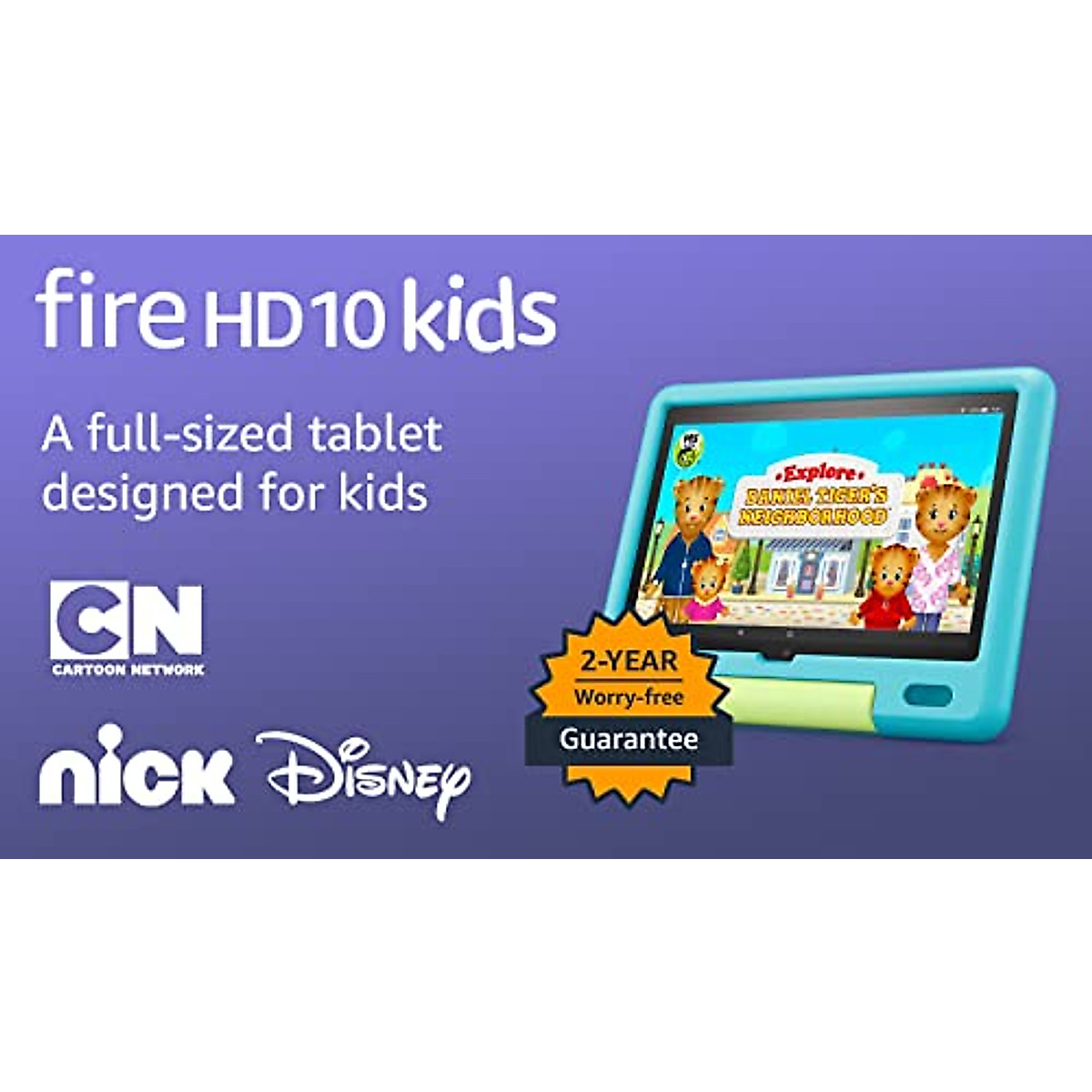 Amazon Fire HD 10 Kids tablet, 10.1", 1080p Full HD, ages 3–7, 32 GB, Aquamarine
