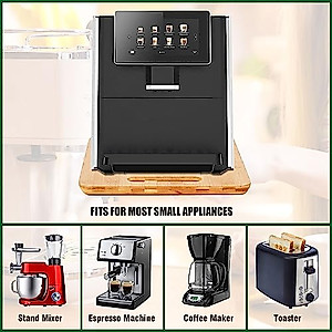 Icynay Appliance Slider Sliding Tray for Kitchen Counter-Under Cabinet Bamboo Slider for Coffee Maker, Espresso Machine, Blender, Air Fryer, Stand Mixer, Toaster 14X11.6X0.9" (11.8"Wx14.2"D)