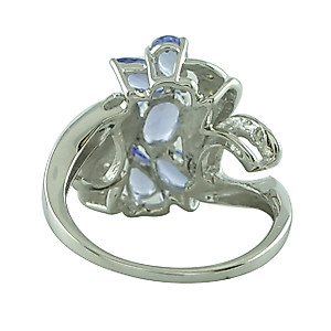 Carillon Tanzanite Oval Shape 6X4MM Natural Earth Mined Gemstone 925 Sterling Silver Ring Unique Jewelry for Women & Men