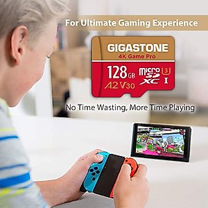 [5-Yrs Free Data Recovery] Gigastone 128GB 2-Pack Micro SD Card, 4K Game Pro MAX, A2 V30 MicroSDXC Memory Card for Nintendo-Switch, 4K UHD Video, Up to 120/80 MB/s, UHS-I U3 C10 with Adapter