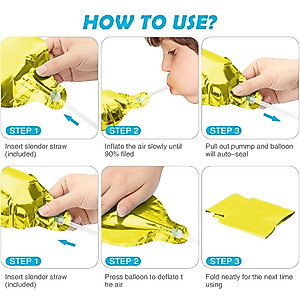 LIOZEOKUN Number Balloons 16 Inch Mylar Foil Number 0-9 Balloons Set for Party Decoration Custom Digital Balloons 10 Pieces Party Supplies(gold)