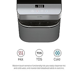Brio Moderna Self Cleaning Bottleless Water Cooler Dispenser with Filtration – Adjustable Temperature – Digital Clock – LED Nightlight – Tri Temp Hot, Cold, and Room