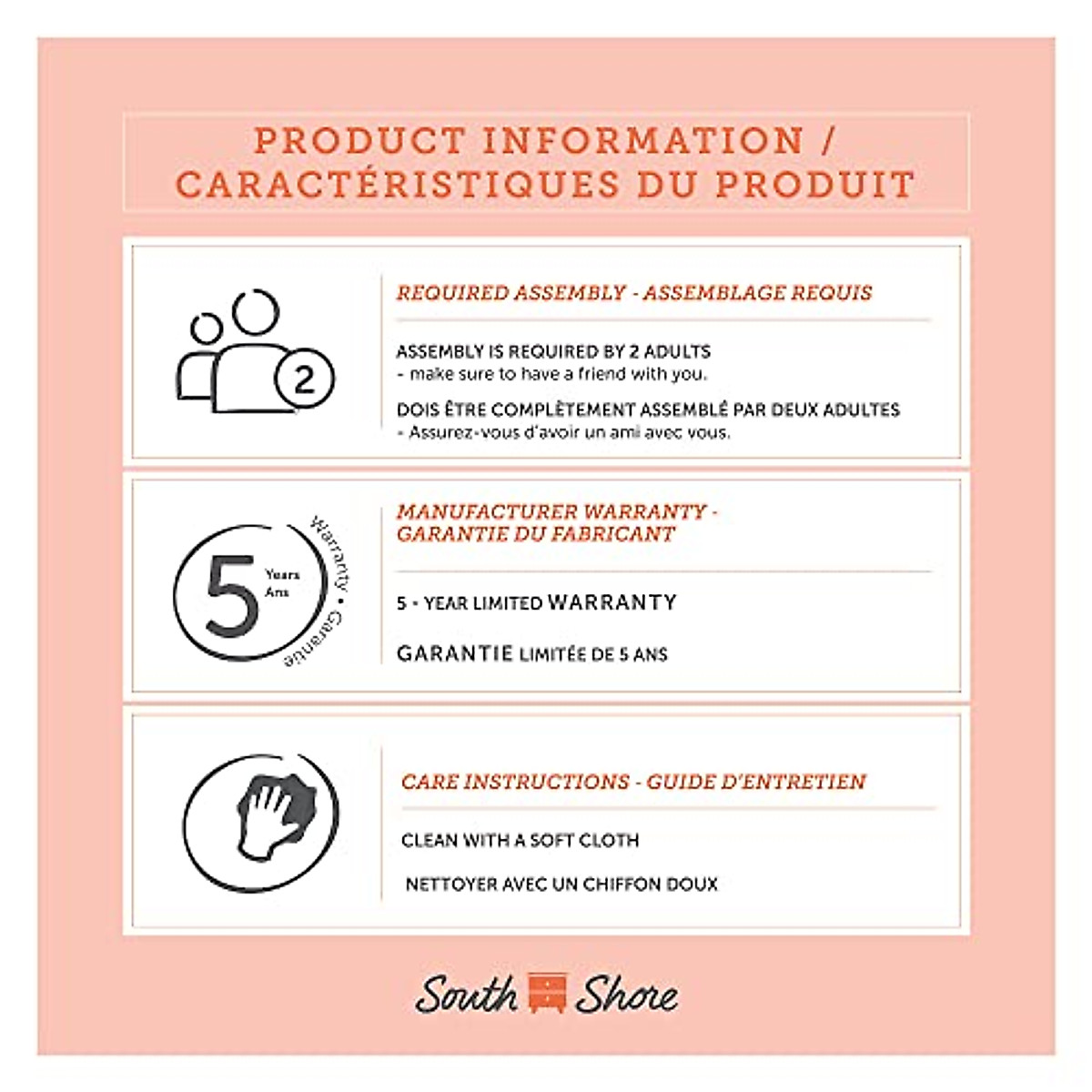 South Shore Spark Bookcase Headboard, Full, Pure White