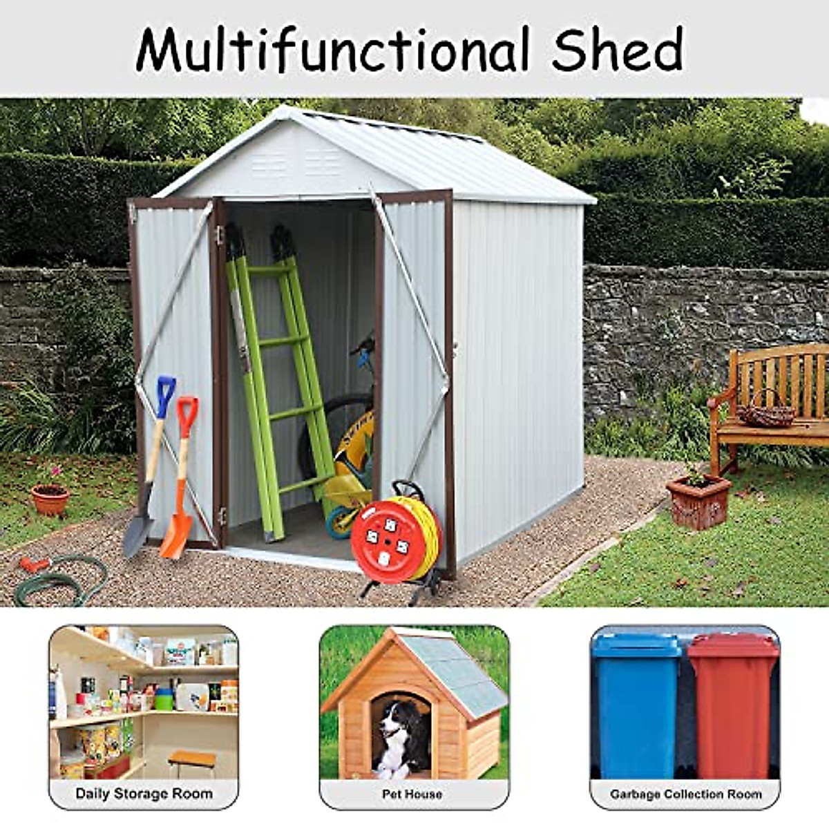 Storage Sheds Outdoor with Floor 6x4