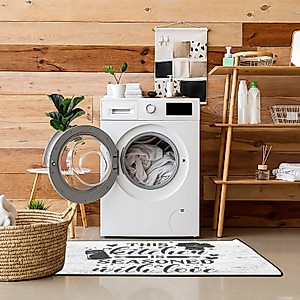 Kitchen Rugs This Kitchen is Seasoned with Love Non-Slip Soft Kitchen Mats Funny Kitchen Quotes Bath Rug Runner Doormats Carpet for Home Decor, 39" X 20"