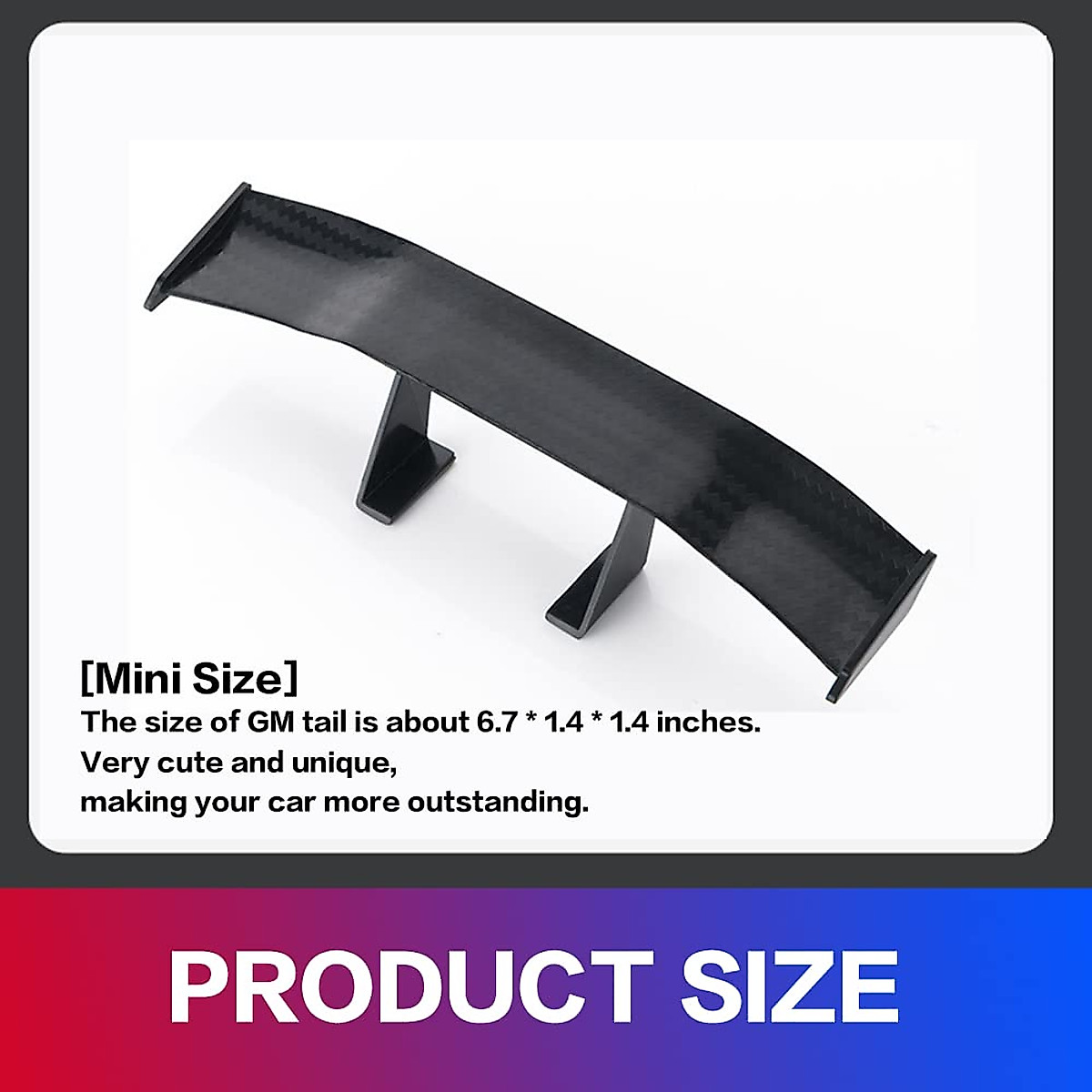 2 PCS Car Mini Spoiler Wing,6.7 Inch Car Tail Wing Mini Auto Carbon Fiber Texture Decoration Without Perforation,Universal Mini Tiny Trunk Spoiler Auto exteriores Rear Tail Wings for Most Cars