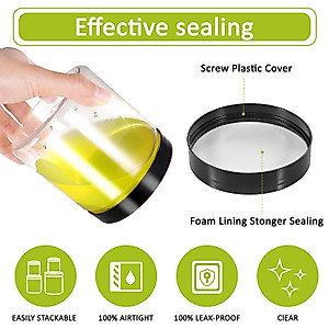 12pcs Plastic Jars with Lids 16 oz & 8 oz & 4 oz, Leakproof Storage Containers Clear Plastic Mason Jars for Peanut, Spice, Cookie, Candy and Dry Food Wedding Shower Party Favors