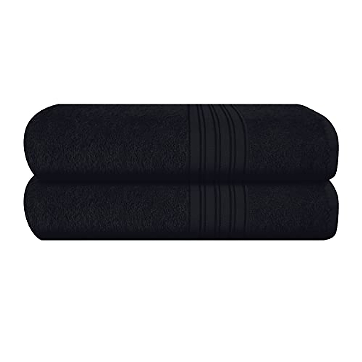 BOUTIQUO 100% Cotton 2 Pack Bath Towel Set 28x55 inches, Eco-Friendly Large Bath Towels,Compact Quickdry Lightweight Soft & Highly Absorbent Bath Towel, Ideal for Everyday Gym Travel Camp Pool - Black