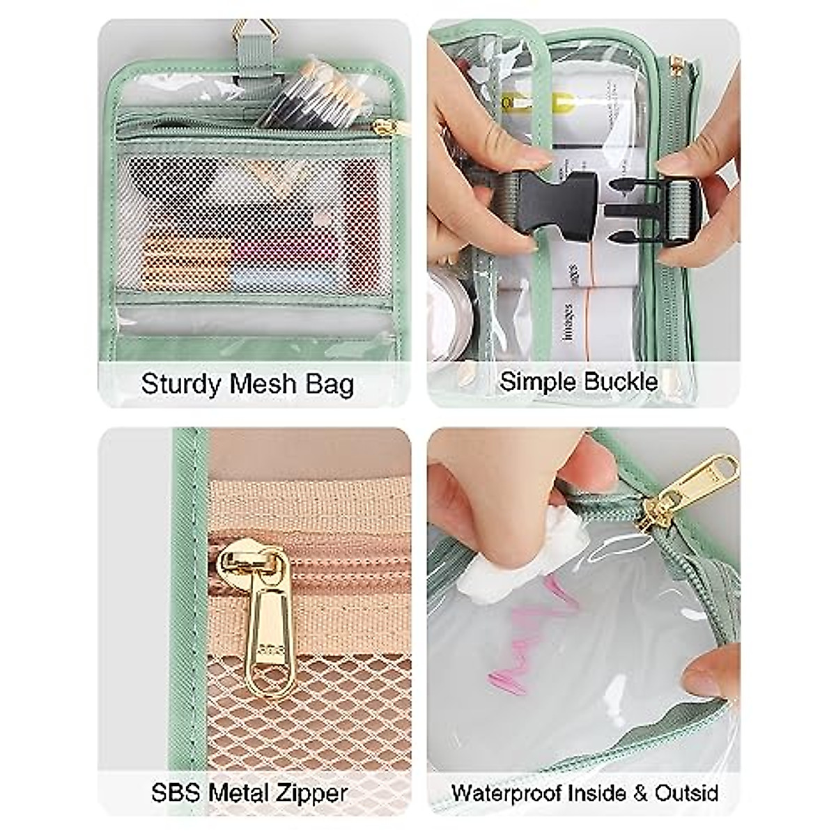 Clear Travel Bag with Tsa Approved Toiletry Bag Hanging Toiletry Bag for Women Makeup Bag Small Hanging Toiletry Bag for Men Toiletry Bags for Traveling Women Toiletries