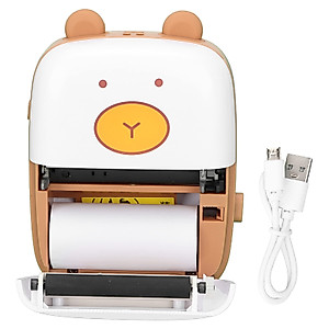 Mini Photo Printer, Cute Bear Shape Wireless Photo Printer, Portable Printer for Smartphones, Compatible with OX S, Android & Bluetooth Devices, Pocket-Size, 57 x 30mm Printing Paper