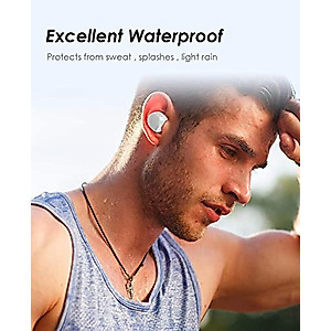 Tecno True Wireless Earbuds Noise Cancelling, Wireless Bluetooth Headphone with Microphone, Wireless in Ear Earbuds with Charging Case, Touch Control Waterproof with Mic Deep Bass for Sport White, H2