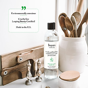 Bayes Food Grade Mineral Oil for Cutting Board - Mineral Oil Food Grade for Bamboo, Teak & Wood Conditioner and Protectant - Cutting Board Oil Food Grade Formula - Wood Oil for Cutting Board - 12 oz