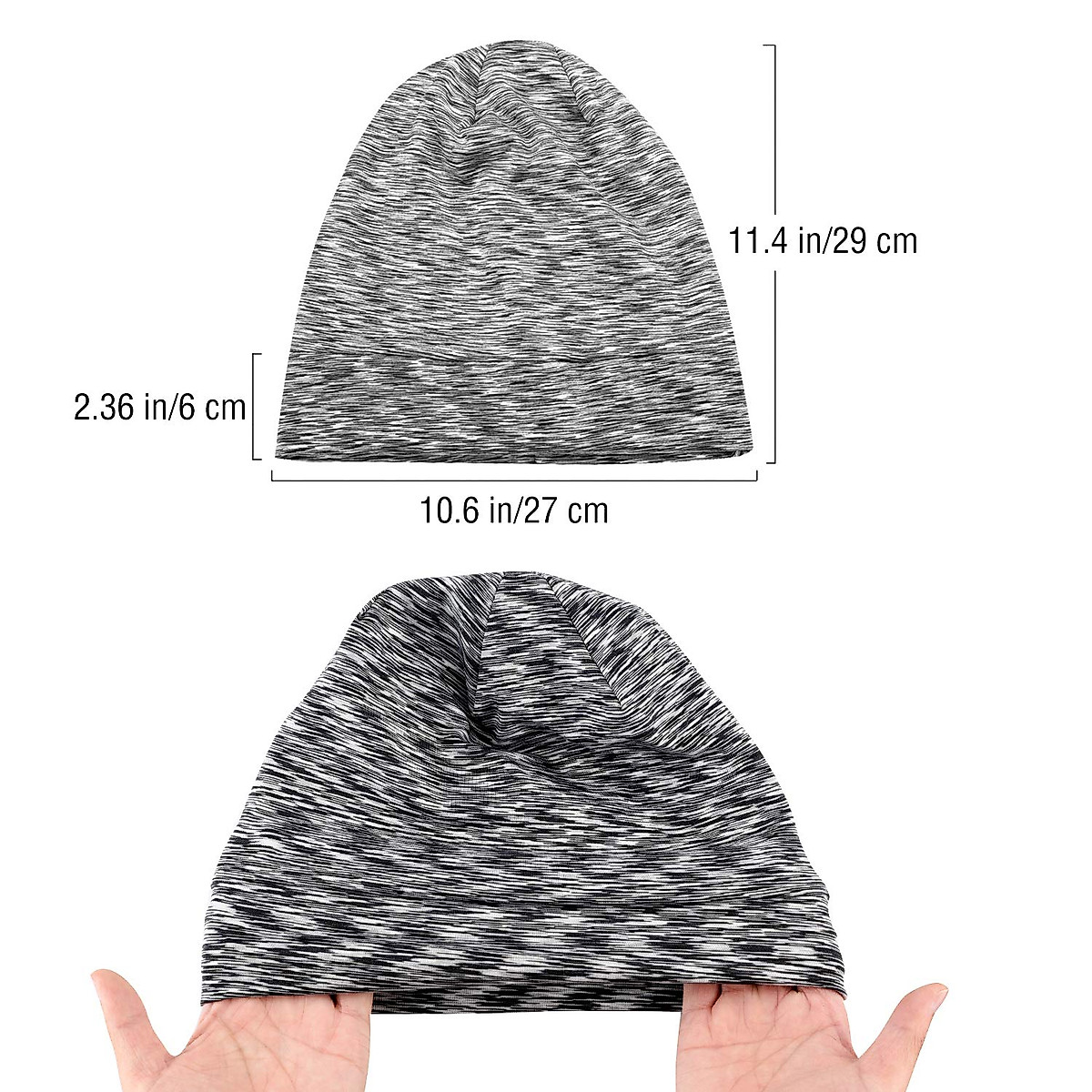 LUKACY Satin Lined Sleep Cap Beanie Hat 6 Pieces Adjustable Bonnet Satin Bonnet for Curly Hair Sleeping caps for Women -Gifts for Ladies Multi-Colored