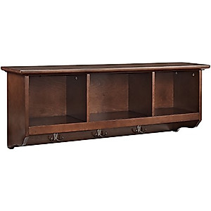 Crosley Furniture Brennan Entryway Hanging Storage Shelf, Vintage Mahogany
