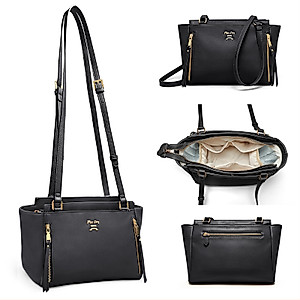 miss fong Small Diaper Bag Mini Diaper Bag, Crossbody Diaper Bags, Diaper Bag Purse, Diaper Clutch with 7 Diaper Bag Organizers,2 Insulated Pockets and Adjustable Shoulder Strap(Black)