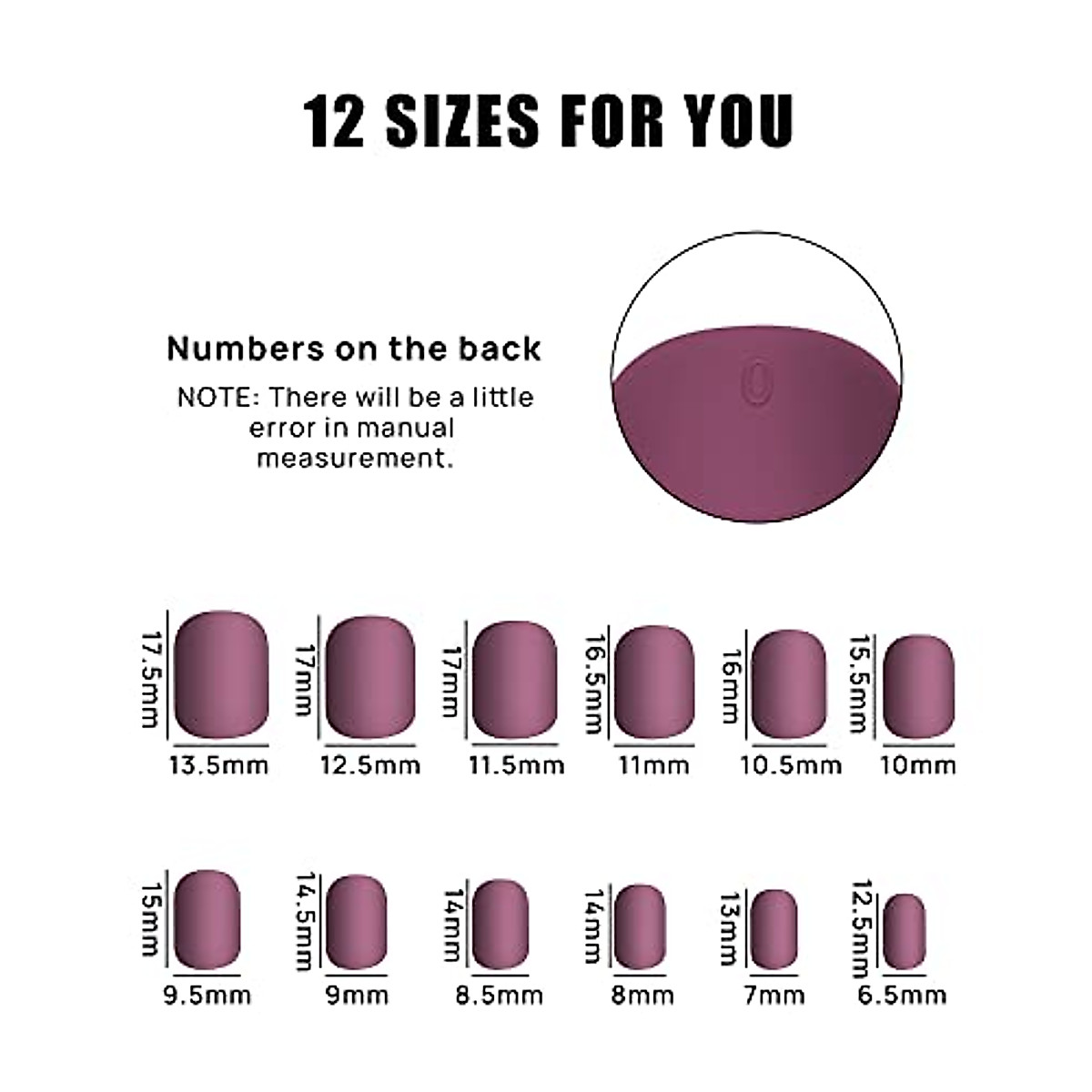 LADYING Matte Short Acrylic False Nails for Women, Stick Glue on/ Press on Nails Set with Glue Nail File, Nail Art Salon Ballerina French Fake Tips, 8 Packs (192 PCS)