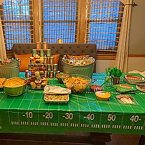 Esjay Football Tablecloth,2 Pack Football Table Cover(54”x72”) for Superbowl Decorations,Game Day,Tailgate Football Party