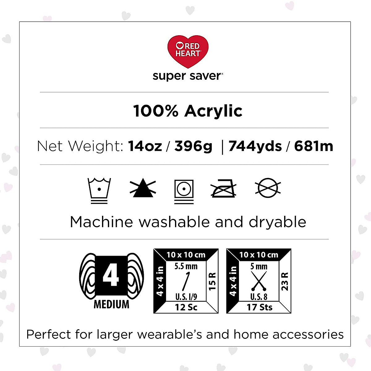 Red Heart Super Saver Jumbo Yarn, 2 Pack, Black 2 Count
