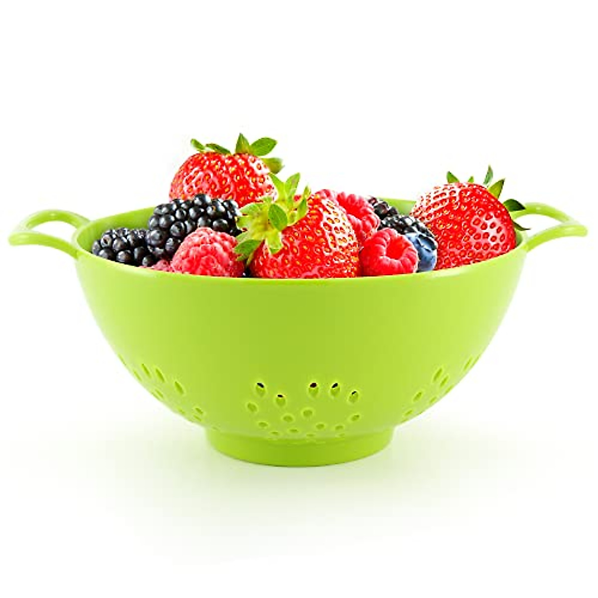 Meadow Lane Goods 6-Inch, 3 Cup Personal Colander With Dual Handles For Fruit & Vegetable Portion Control (1 Pack, Green)