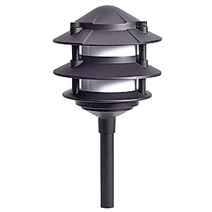 Paradise Laurentide Low Voltage 11W/12V 3 Tier Walklight, Path Light, GL22764, Black