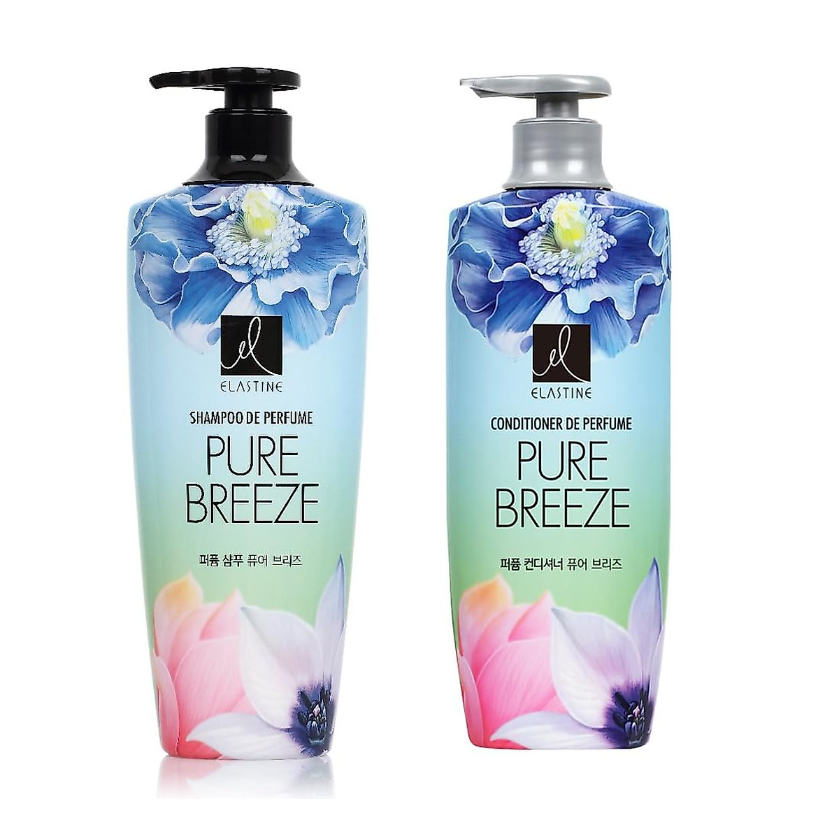 Elastine Perfumed Pure Breeze Hair Shampoo+Conditioner Set 600mlx2