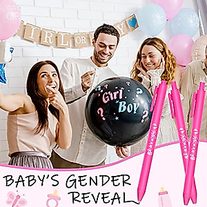 36 Pcs Baby Shower Ballpoint Pens Favors Bulk It's a Boy or Girl Pens Blue Pink White Retractable Gel Ink Pens for Guests Gifts Office School Teacher Student Writing Journal Supply (Girl Elephant)