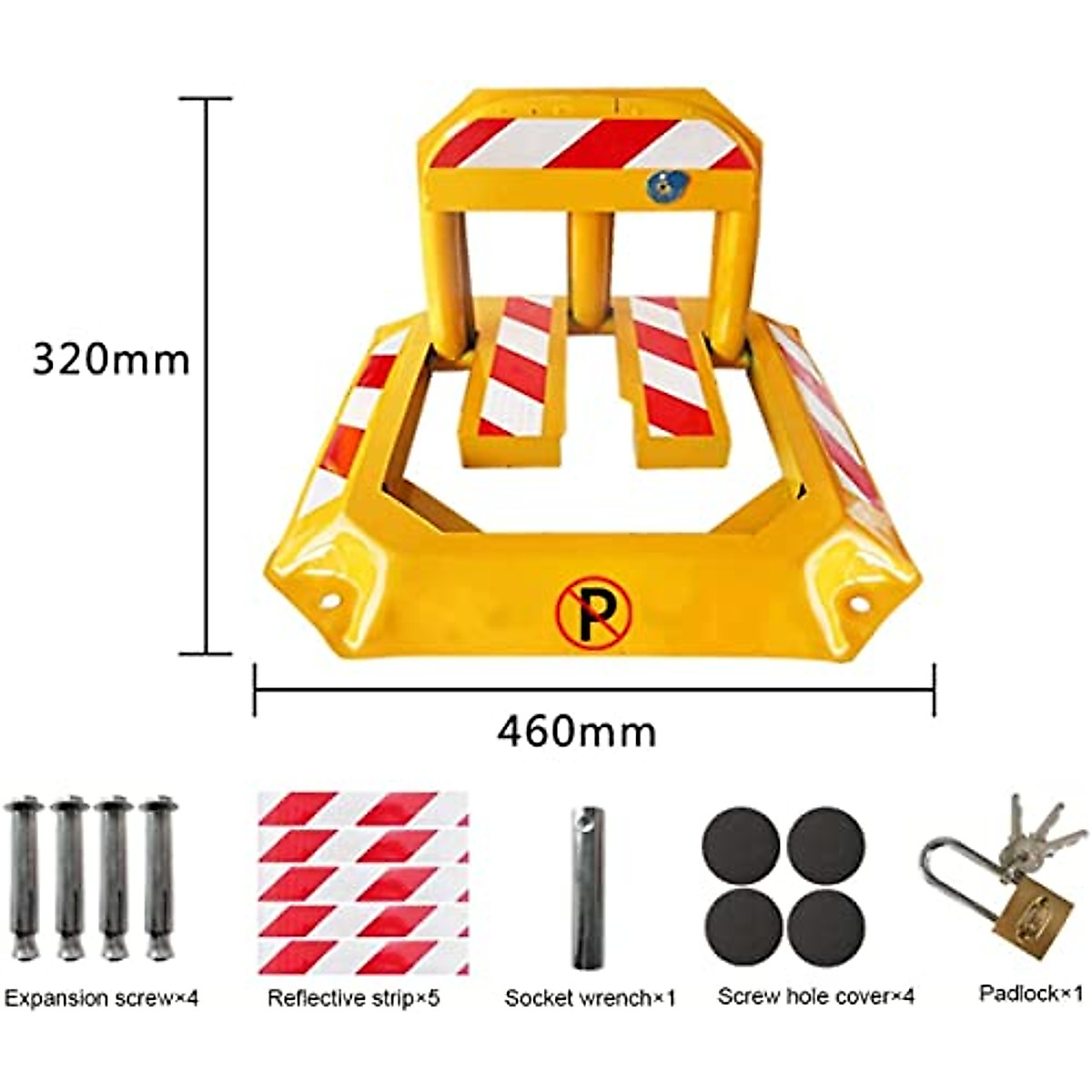 HEIMP Parking Post, Parking Barrier, for Parking Lot Parking Barrier Post Car Ground Lock, Parking Space Lock, Parking Pile Parking Space Lock Parking