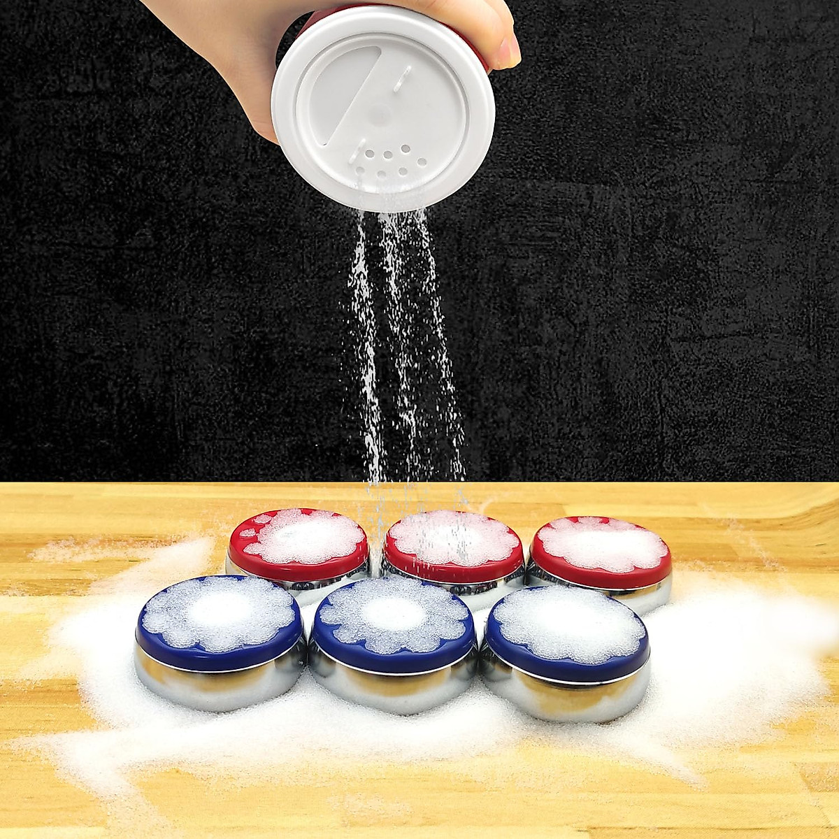ZGDQ 2 Pack Shuffleboard Wax Powder Set with Shuffleboard Pucks, (53mm) Shuffleboard Table Pucks with Shuffleboard Wax High Speed and Mini Brush Set