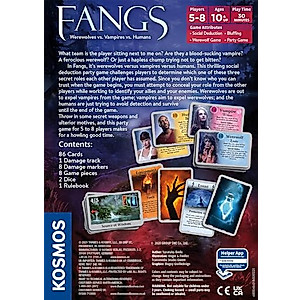 Fangs | Thames & Kosmos | Party Game | Vampires v. Werewolves v. Humans | Social Deduction | Role-Playing | 5 to 8 Players | Ages 10 and up
