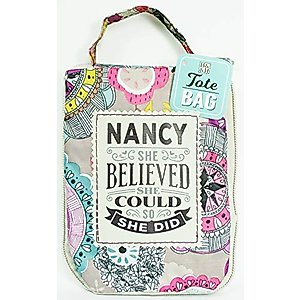 Fab Girl Foldable Tote Bags – Eco-Friendly Shoulder Tote – Reusable Tote Bag or Mom Bag – Multifunctional Utility Tote – Ideal Gift Tote Bag - Nancy - Believed Multicolored Tote Bag, 16x15”